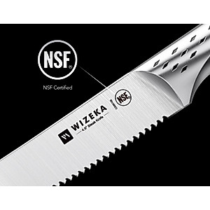 WIZEKA Steak Knives Set of 8, Dishwasher Safe Serrated Steak Knives 4.5 Inches, German Stainless Steel Kitchen Knives of Steak, Jaguar Series