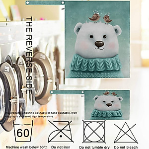 visesunny Bear with Two Bird Animal 2Pcs Wet Bag with Zippered Pockets Washable Reusable Roomy for Travel,Beach,Pool,Daycare,Stroller,Diapers,Dirty Gym Clothes, Wet Swimsuits, Toiletries