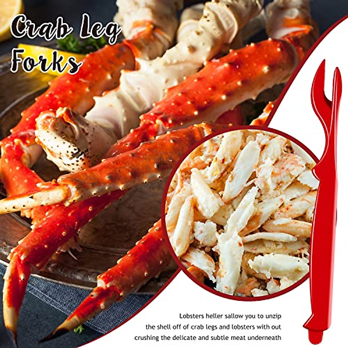 20Pcs Crab Legs Crackers - Crackers Picks Tools Set for Lobster, Crab, Crawfish, Prawns, Shrimp, Easy Opener Shellfish picks knife, Seafood Tools with Bag