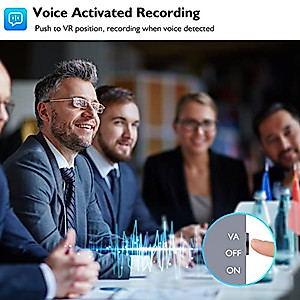 Magnetic 64GB Digital Voice Recorder with Playback - 40 Hours Long Battery Voice Activated Mini Audio Recording Device