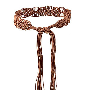 ILuvatar Women's Bohemian Style Rope Braid Waist Belt U33
