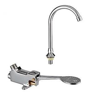 AFUDER Hospital Foot-Operated Faucet Foot On-Off Valve Food Factory Wash Basin Sink Single Cold Laboratory Faucet