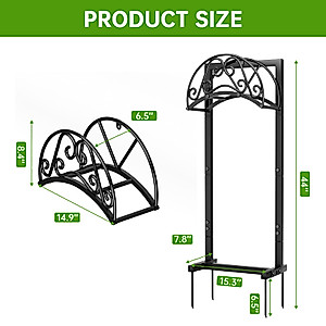 GREENER Garden Hose Holder GREENER Detachable Water Hose Holder Freestanding Heavy Duty Metal Hose Hanger Holds 150-feet Hose,Outdoor Hose Holder Storage Hose Stand Rack For Outside Yard Lawn,Black
