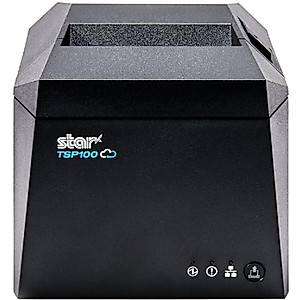 Star Micronics TSP143IVUE USB/Ethernet (LAN) Thermal Receipt Printer with Android Open Accessory (AOA), CloudPRNT, Cutter, and Internal Power Supply - Gray