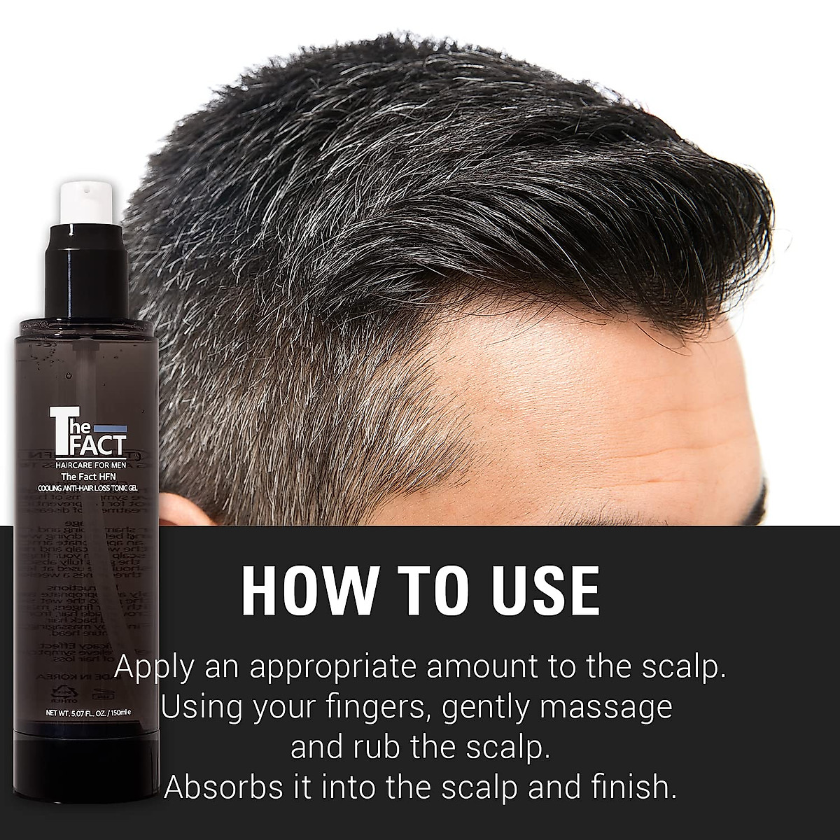 The Fact Men’s Scalp Soothing and Cooling Hair Serum - Calm & Soothe Itchy Scalp - Cooling Tonic Gel - The Fact HFN Cooling Scalp Relief Tonic Gel 5.07 Ounce