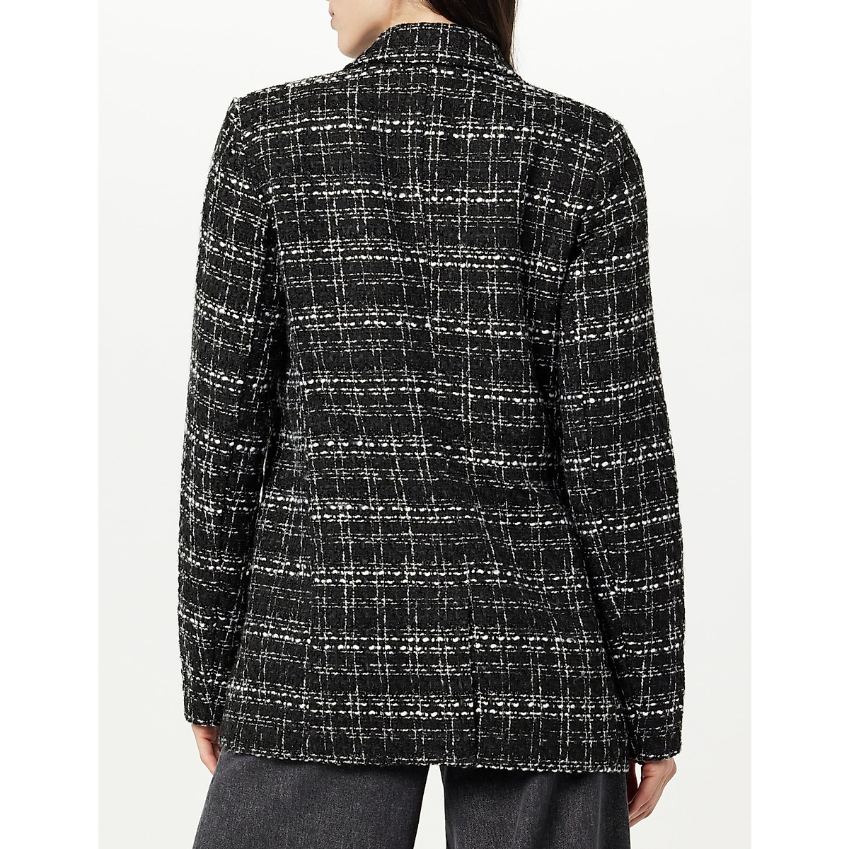 The Drop Women's Blake Long Blazer, Black Boucle, Small
