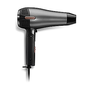 Andis 80280 Fold-n-go 1875 Watt Ceramic Ionic Dryer, Retractable Cord, Lightweight with Professional Blowout Results, Quick Drying Blow Dryer, Black/Silver