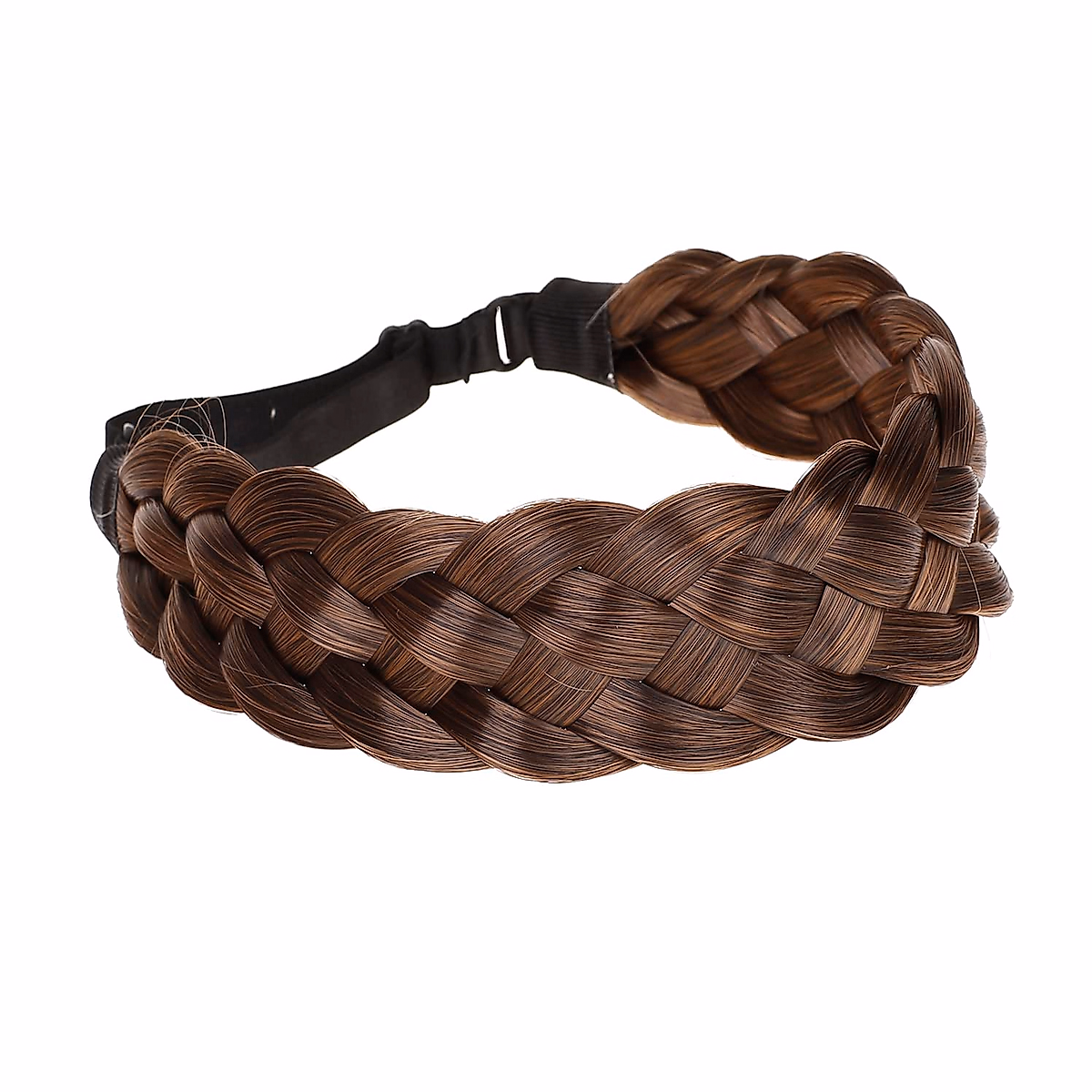 vowyore 5 Strands Synthetic Hair Braided Headband Classic Chunky Wide Plaited Braids Elastic Stretch Hairpiece Women Girl Beauty accessory