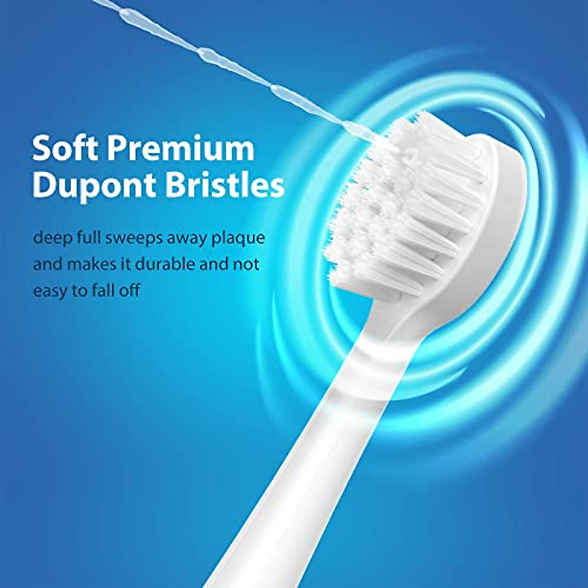5 Count Replacement Flossing Toothbrush Heads for SF-01 / SF-02 / SF-03 / SF-04 - Compact - with Crystal Cap - White