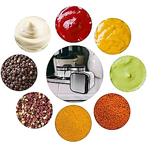 Condiment Jar Spice Container with 304 Stainless Steel Lids and Spoons,Clear Glass Condiment Canisters Pots Seasoning Box Salt Container Sugar Bowl Set of 3 for Kitchen, Counter, Food Storage