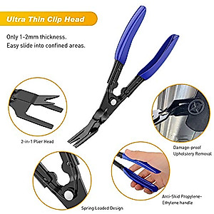 GOOACC - GRC-49 19Pcs Trim Removal Tool Set & Clip Plier Upholstery Remover Nylon Car Panel Removal Set with Portable Storage Bag