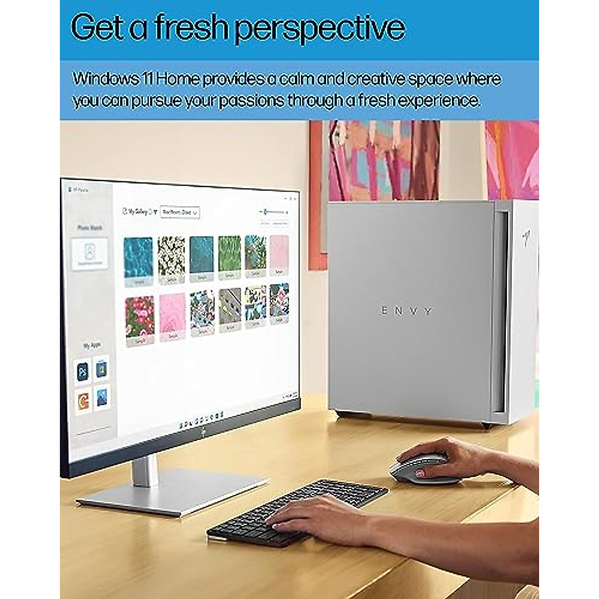 HP Envy Desktop Bundle PC, NVIDIA GeForce RTX 3070 Graphics,12th Generation Intel Core i9 Processor, 64 GB SDRAM, 2 TB SSD, Windows 11 Home OS, Wi-Fi & Bluetooth