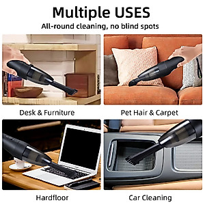 YYinno Hand Vacuum Cordless Rechargeable, Car Vacuum Handheld Cleaner Cordless Wet Dry Powerful Portable Mini Vacuum Light Weight for Pet Hair, Home, Aspiradora para Carro