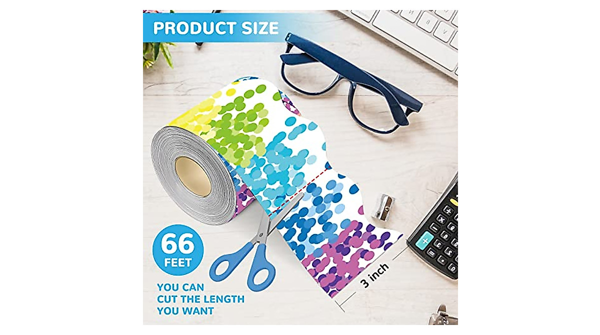 ABERLLS Rainbow Confetti Border Trim - Brighten Your Classroom