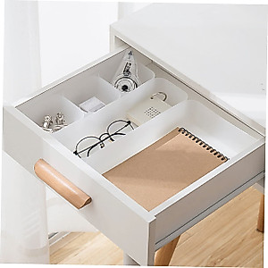 Veemoon 5pcs box Flatware Partition Dividers with Divider Vanity Office Cosmetics Classification Multi- Container Sorting Cutlery Makeup Silverware Clo Gadgets Stackable Sundries