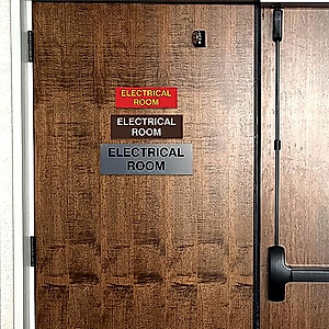 All Quality Basic Electrical Room Sign - Clear & Functional Design | Durable Construction | Building Safety - Silver - Small (1 Pack)
