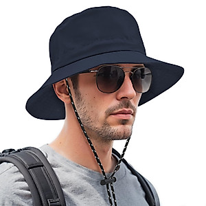 Durio Waterproof Bucket Hats for Men Women Outdoor Packable Sun Hat Summer Hiking hat Fishing Hat Unisex Navy One Size