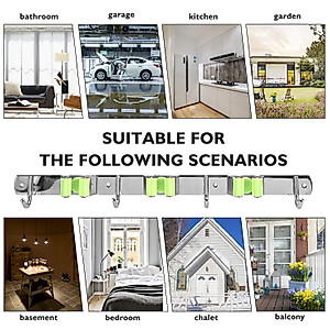 Broom Mop Hook Holder Wall Mount Installation-16inch,Organizer 304 Stainless Steel 3 Racks 4Hooksfor Home Bathroom Kitchen Garage Office Closet Garden Laundry Storage,Wall Mount Hooks 1pack Black