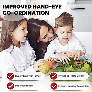 TruChef Kids Cut Resistant Gloves (Ages 4-8) - Aqua - Maximum Kids Cooking Protection| Safe hands from Real Kitchen Knives and Tools