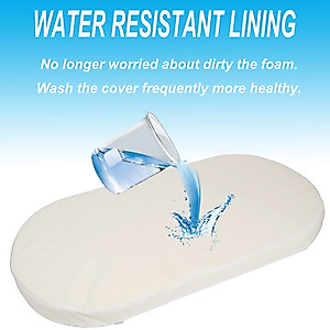 Mecc ecoh Like New Bassinet Mattress, Waterproof Oval Baby Bassinet Mattress, 100% Breathable Soft Cover, Hypoallergenic, Non-Toxic, Safer, Hypoallergenic, for Moses Basket, 15" x 30" x 2" White