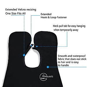 Apron for Anti Beard falling & Trimounts Beard Bib for Men,Waterproof Non-Stick Beard Hair Catcher Beard Apron - Anti Stick Beards,with 4 Strong Suction Cups,Best Gifts for Boyfriend or Husband BLACK
