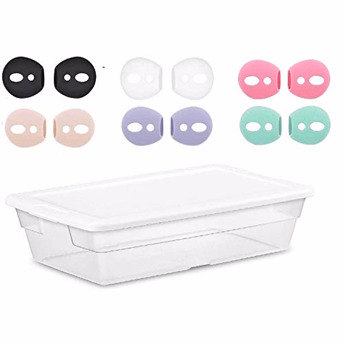 JNSA Fit in Case Airpods Tips Ear Skins AirPods Covers Compatible with AirPods 2 / AirPods 1 / EarPods, Ultra-Thin Anti-Slip Earbuds Silicone AirPods Ear Tips,6 Pairs 6 Colors