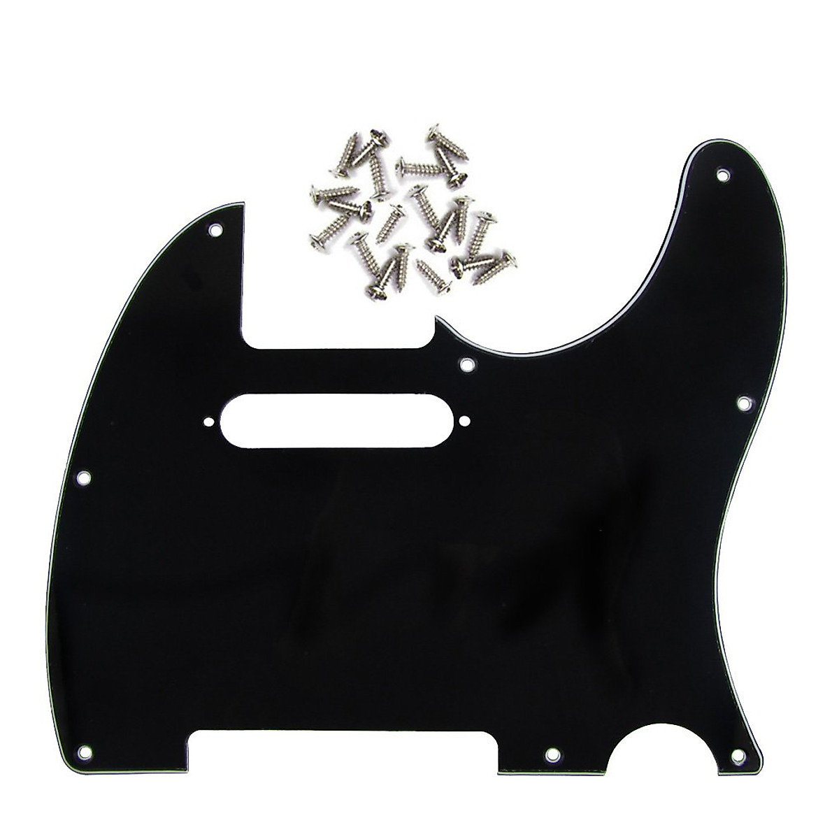 FLEOR 8 Hole Tele Pickguard w/Screws Fit USA/MX Standard Telecaster Pickguard Replacement, 3Ply Black