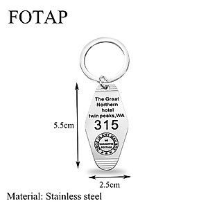 FOTAP Vintage Motel Keychain The Great Northern Hotel Jewelry Vintage Inspired Keychain TV Show Fans Gift TV Series Gift (Great Northern 315)