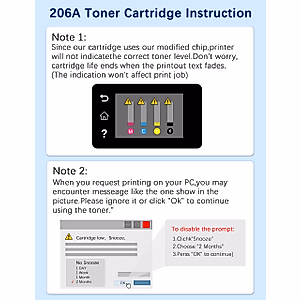 206A MFP M283cdw Toner - Replacement for HP 206A W2110A Compatible for HP Color Laserjet Pro MFP M283fdw M283cdw ,Laserjet Pro M255dw M255nw Printer Ink (Black Cyan Magenta Yellow)