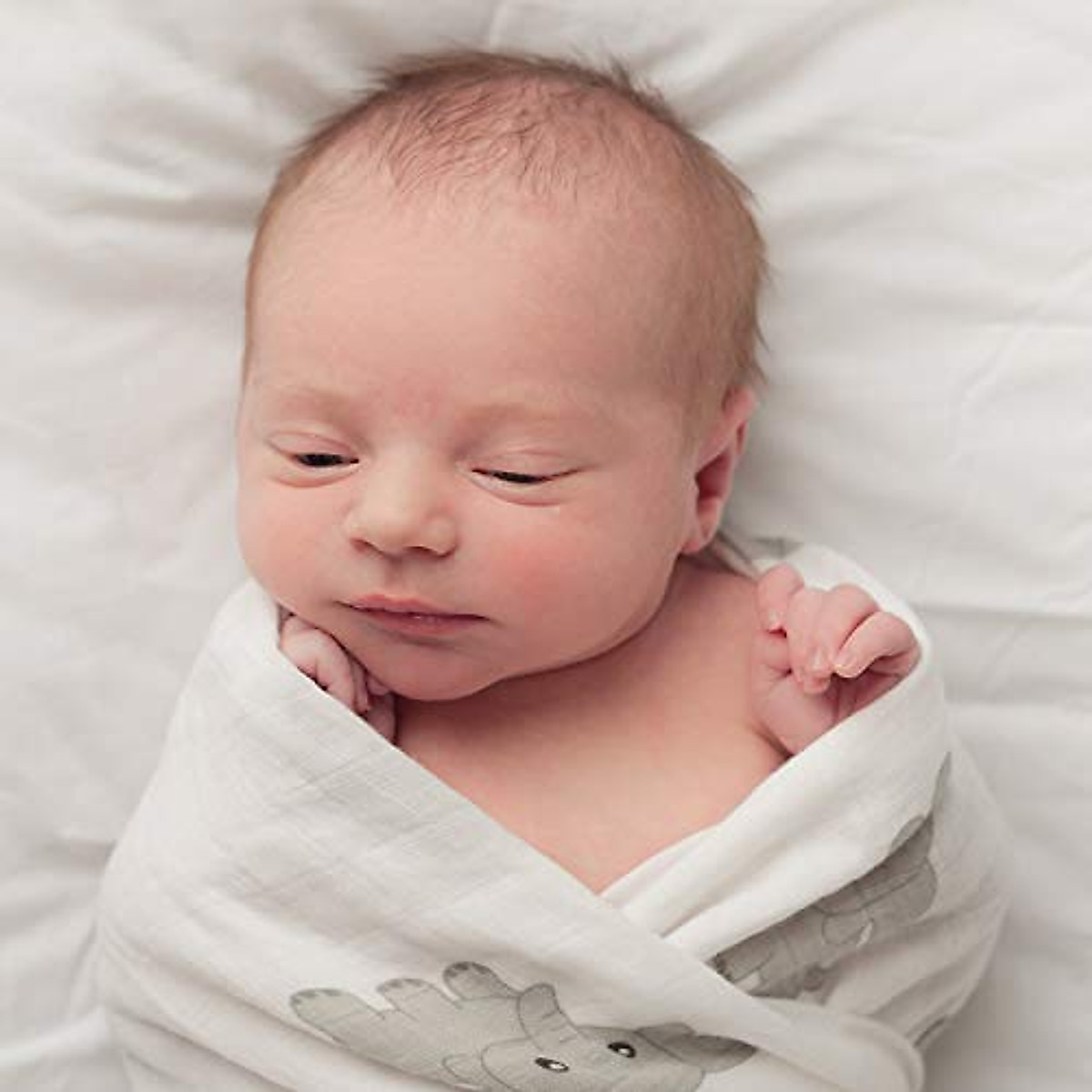 CuddleBug Muslin Baby Swaddle Blankets for Boys and Girls Size Large 4 x 4 Feet – Muslin Cotton 4 Pack (Safari Friends)