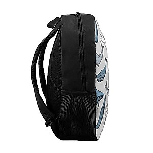 Whale Travel Backpack Casual 17 Inch Large Daypack Shoulder Bag with Adjustable Shoulder Straps