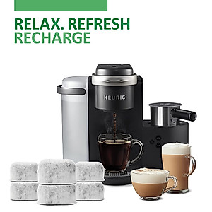 Pack of 6 Replacement Charcoal Water Filters By Housewares Solutions for Keurig Brewers - Keurig Compatible Water Filter Cartridges Universal Fit (NOT CUISINART) for Keurig 2.0 & 1.0 Coffee Makers