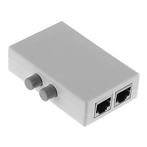 FocusFoto Mini 2 Ports 1x2 or 2x1 RJ45 Network Ethernet Manual AB Sharing Selector Switch Box Splitter Sharing Box White