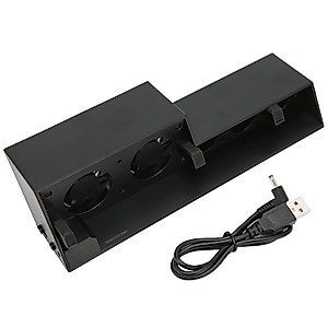 Sutinna USB External Cooler, for PS4 Cooling Fan USB External Cooler 5 Fan Turbo Temperature Control for PS4 Gaming Console