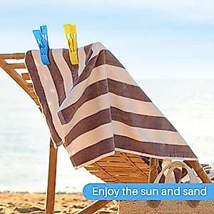 Beach Towel Clips for Chairs - Plastic Clothes Pins for Beach Chairs, Towel Holder Clips, Set of 16, Beach Accessories for Vacation