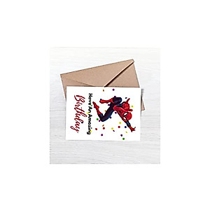 Have An Amazing Birthday, Spiderman" Inspired Birthday Card, 7x5 inch Card with Envelope.