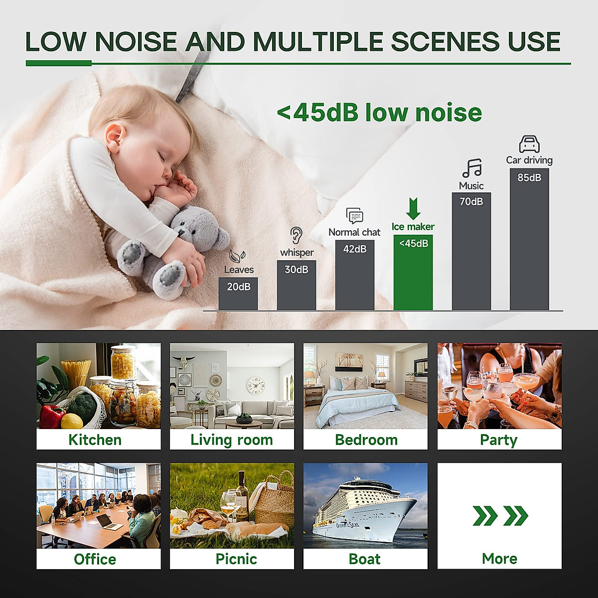 ICEPURE 3-in-1 Ice Maker with Water Cooler Dispenser, Top Loading, Quick Make hot, Cold Water & Bullet-Shaped ice Cube, 44lbs/24hrs, Countertop for Home/Office/Dormitorhoury, Silver