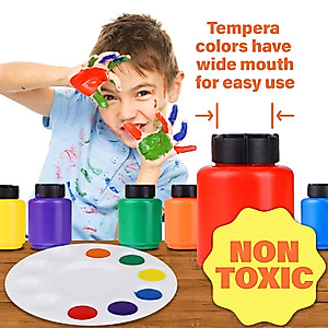 J MARK 43 Piece Toddler Painting Set – Spill Proof Paint Cups for Kids, Washable Kids Paint, Painting Tools, Kids and Toddler Paint Set with Art Smock and More