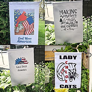 6Pcs Lawn Garden Flags Blank Garden Flags DIY Decorative Flag, Polyester Banners Flag for Indoor Outdoor Garden Decoration Holiday Festival,12 x 18 Inch, White