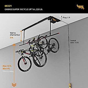 Garage Gator 68221 Motorized 8 Bike Lift, Black