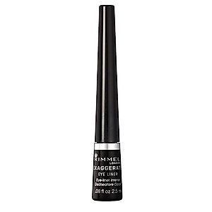 Rimmel London Scandaleyes Exaggerate Liquid Eyeliner, Intense Color, Long-Wearing, Waterproof, 001, Black, 0.08oz