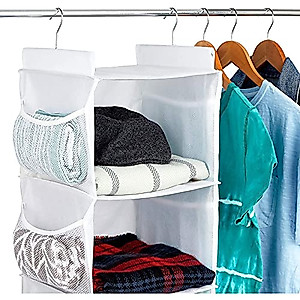 Farmlyn Creek 4-Shelf Hanging Closet Organizer with Pockets (White, 12 x 11.5 x 33.6 in)