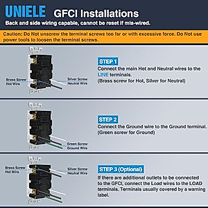 (10 Pack) UNIELE 20 Amp WR GFCI Receptacle Outlet, Outdoor Weather-Resistant GFI, Ground Fault Circuit Interrupter, Wallplate Included, ETL Listed, White