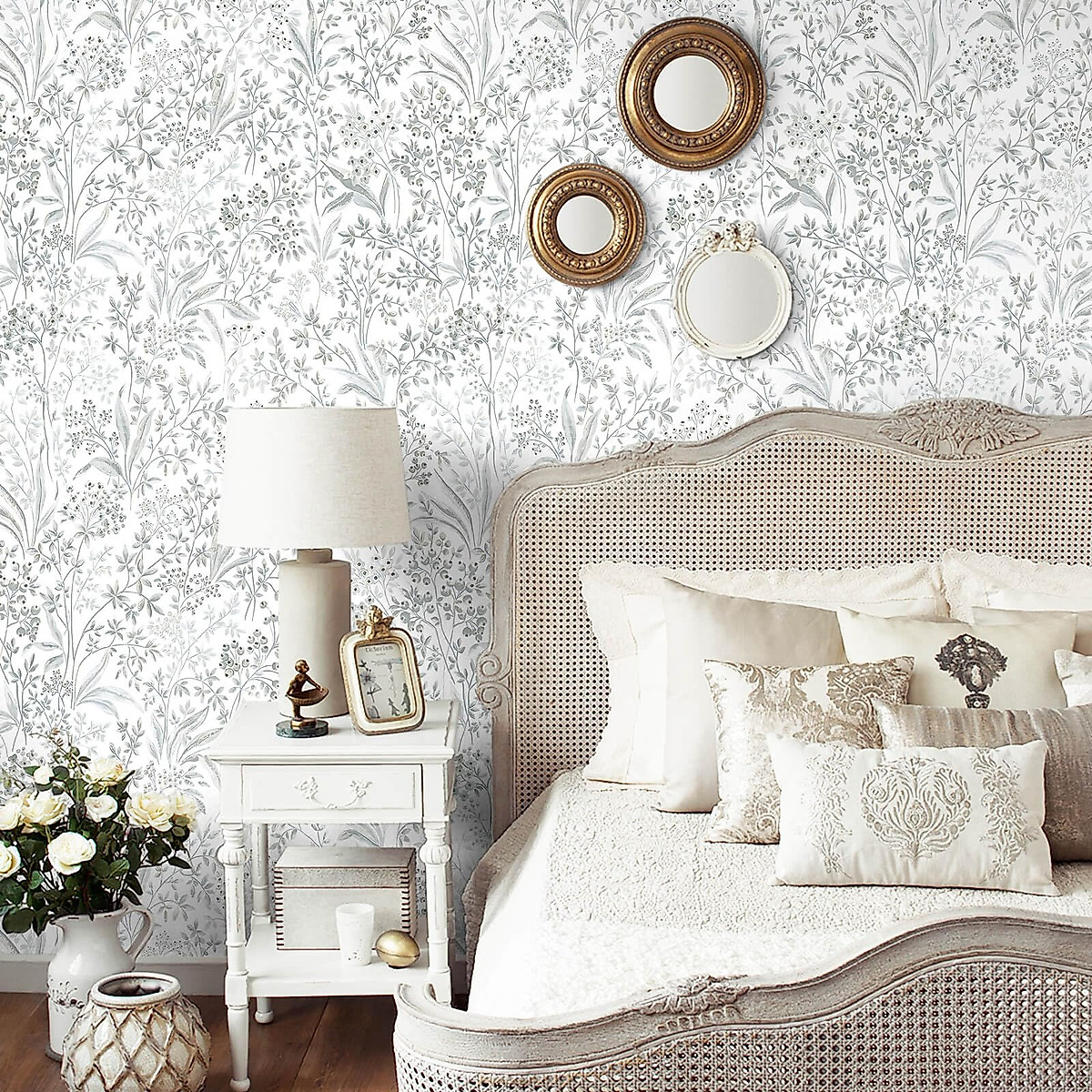 Heroad Peel and Stick Wallpaper Contact Paper Floral Wall Paper Removable Wallpaper Self Adhesive Stick on Wallpaper Boho Leaf Contact Paper for Cabinet Drawer Liner Waterproof Vinyl Roll 15.5''x118''