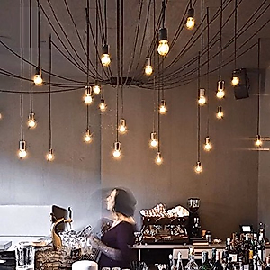 YFXRLIGHT Vintage Edison LED Bulb, Dimmable 6W A19 Antique LED Bulb, 60 Watt Equivalent for Ceiling Fan and Pendant Lighting, E26 Clear Glass Cover, Soft Warm White 2700k, 550LM, Pack of 6