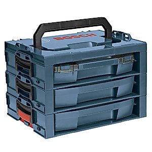 BOSCH BOSCH L-RACK Complete Kit with (1) i-boxx53, (2) LST72-OD, (3) L-RACK-S, and (1) L-RACK-T , Blue