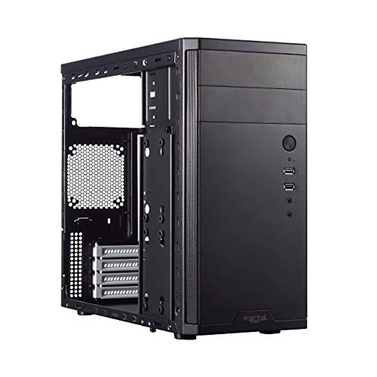 Fractal Design Core 1100 - Mini Tower Computer Case - mATX - High Airflow and Cooling - 1x 120mm Silent Fan Included - Brushed Aluminium - Black