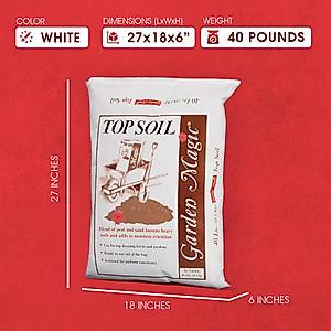 Michigan Peat 40 Pound Bag Garden Magic Organic Planting Potting Top Soil Blend Mix for Indoor and Outdoor Gardening and Landscapes, White