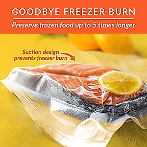 Nutri-Lock Vacuum Sealer Bags, Set of 2 11"x50' BPA-Free Rolls, Vac Seal for Sous Vide & Meal Prep, Commercial Grade Food Vac Bags