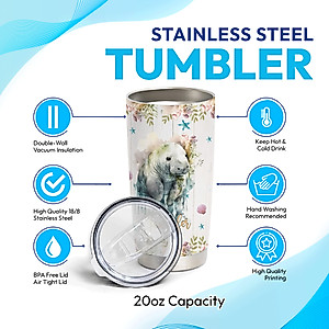 Hyturtle Personalized Gifts For Manatee Lover - Just A Girl Who Loves Manatees Custom Name Stainless Steel Tumbler 20oz With Lid - Idea Ocean Animal Lover Gifts For Women Girl On Birthday, Christmas